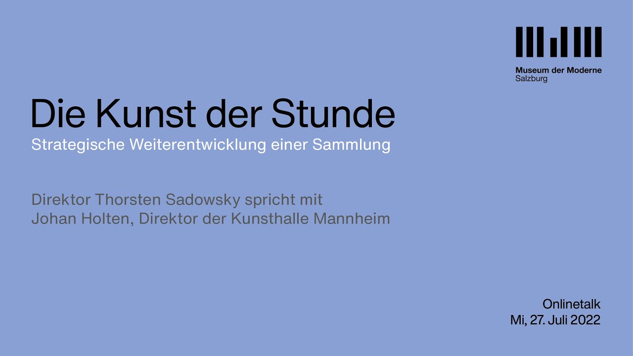 "Die Kunst der Stunde" Ausstellungsgespräch mit Thorsten Sadowsky und ...