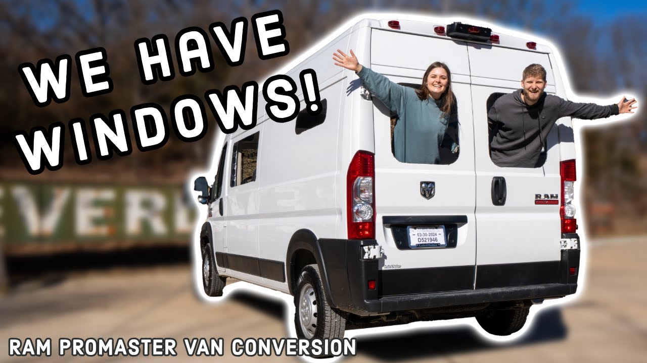 We have WINDOWS! Van Conversion Episode 2 | Ram Promaster Build (bunk ...