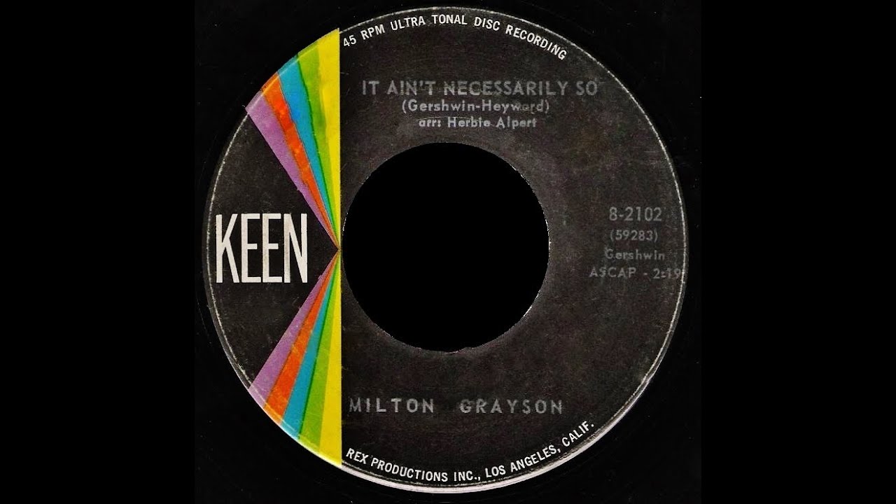 Milton Grayson - It ain't necessaraly so - YouTube