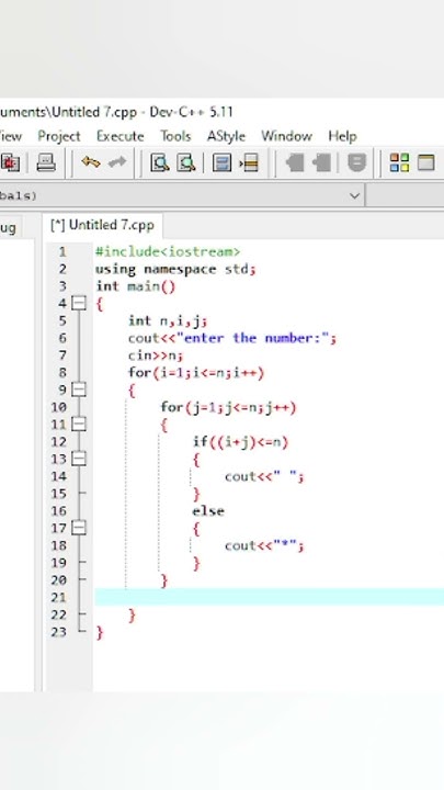 Mirrored Right Triangle Star Pattern In C Part 4 Programming Shorts Ytshorts Youtube