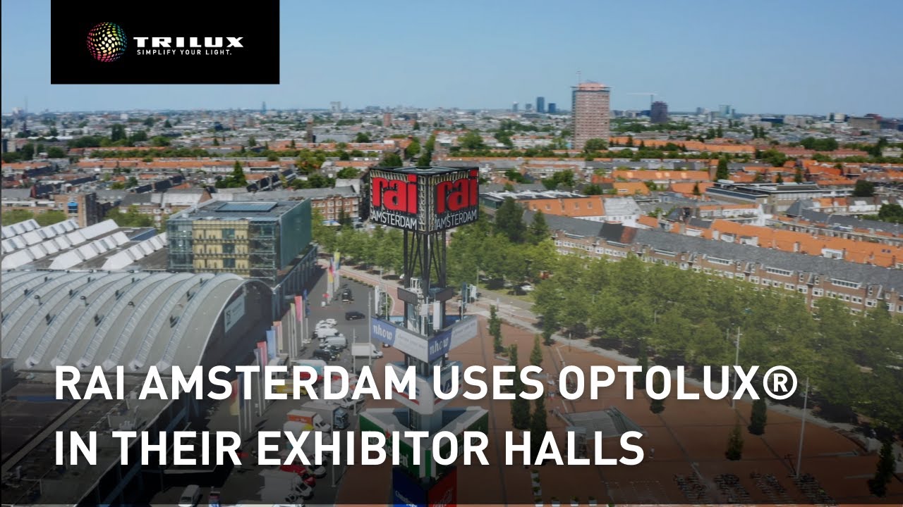 Rai Amsterdam uses Optolux® in their exhibitor halls | TRILUX - YouTube