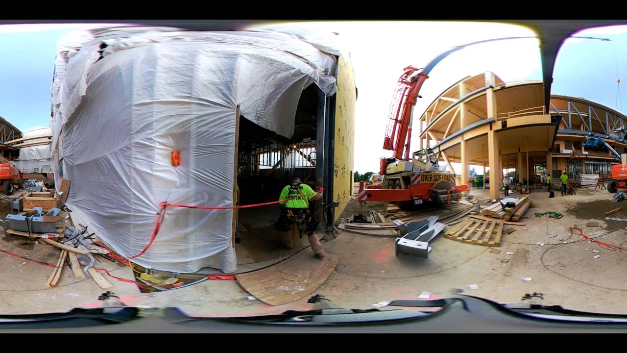 Zipper truss connection lift at the UMass Amherst Design Building (360 ...