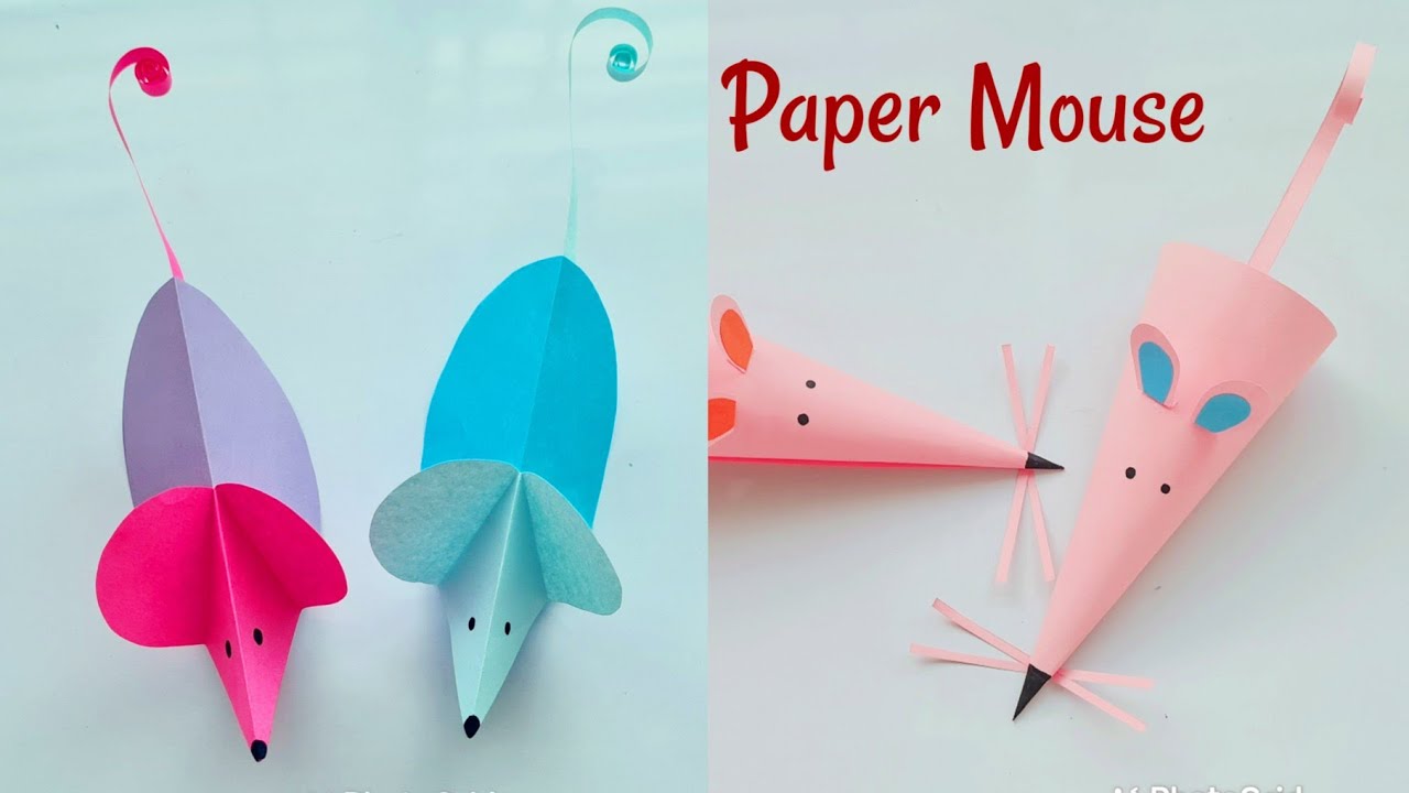 How To Make Paper Mouse | Mouse | Rat | DIY | 2 easy paper Crafts ...