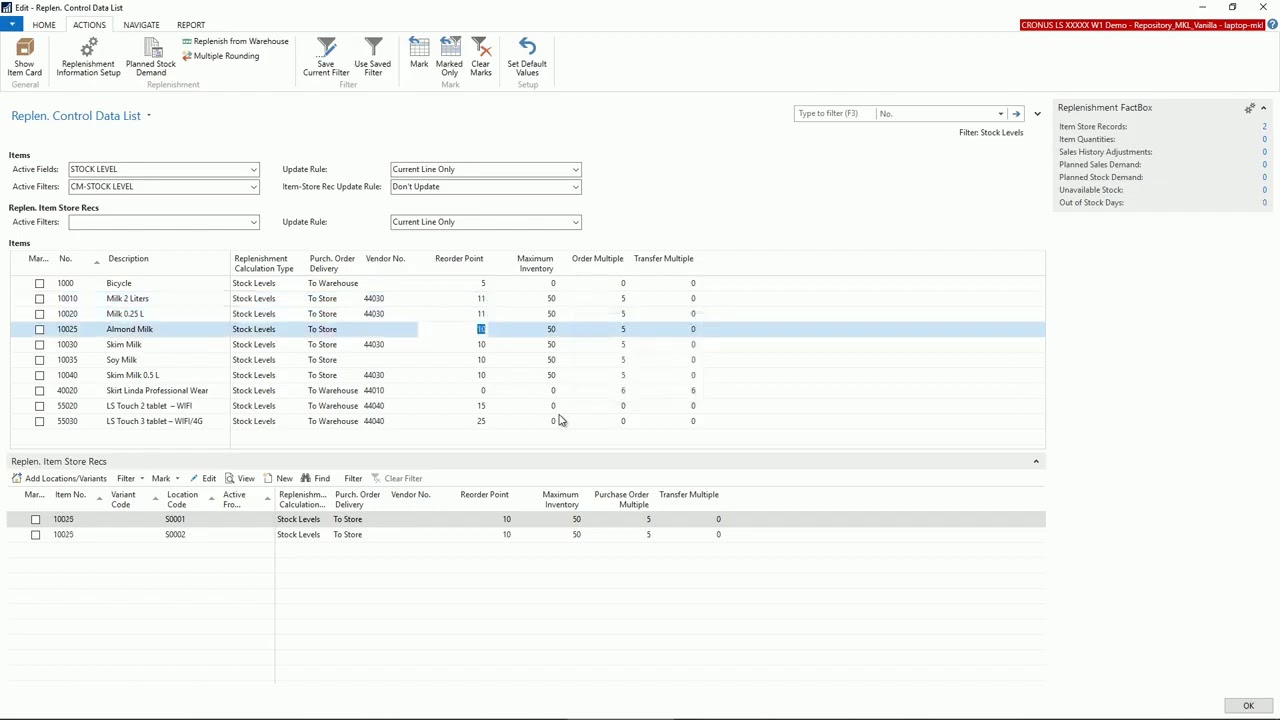 LS Nav Replenishment Control Data List - YouTube
