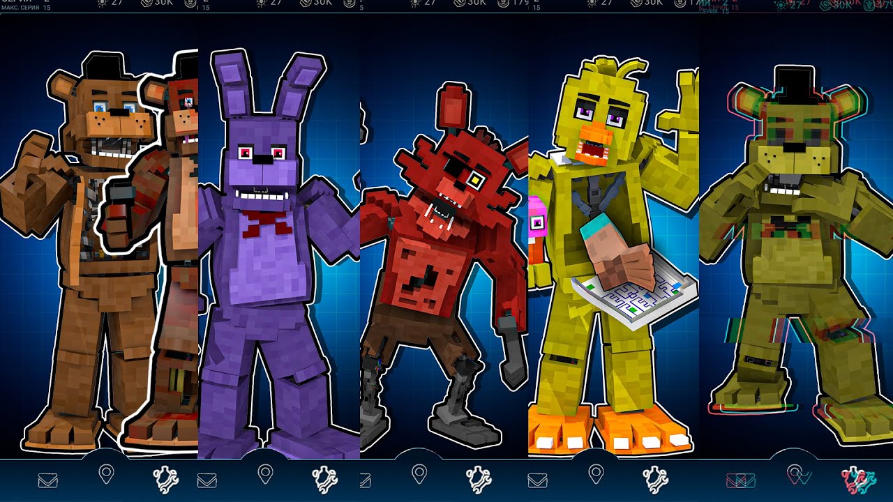 FNAF AR Minecraft Animatronics - Workshop animations - YouTube