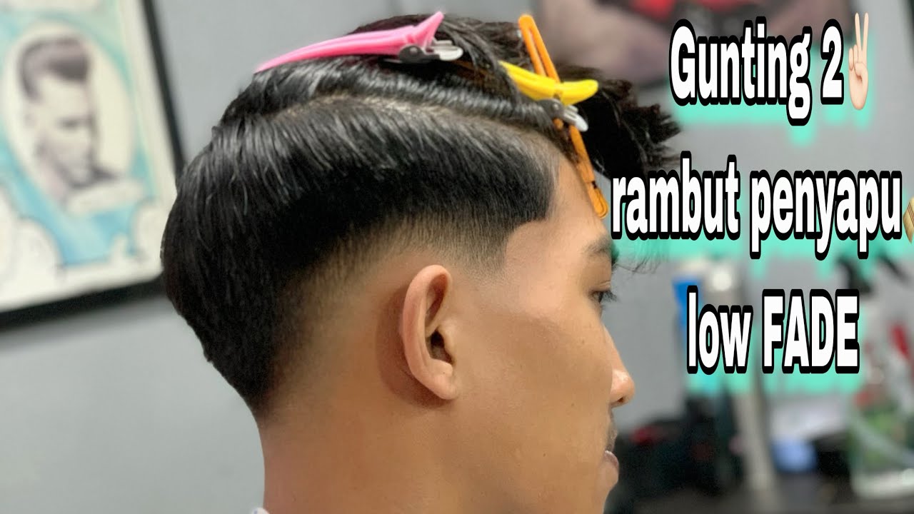 Gunting 2 🏻// rambut penyapu // low FADE // begini jadinya digabung ...