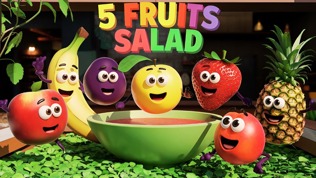 5 Fruits Salad Song for Babies | Yummy Fruit Dance | Nursery Rhymes for ...