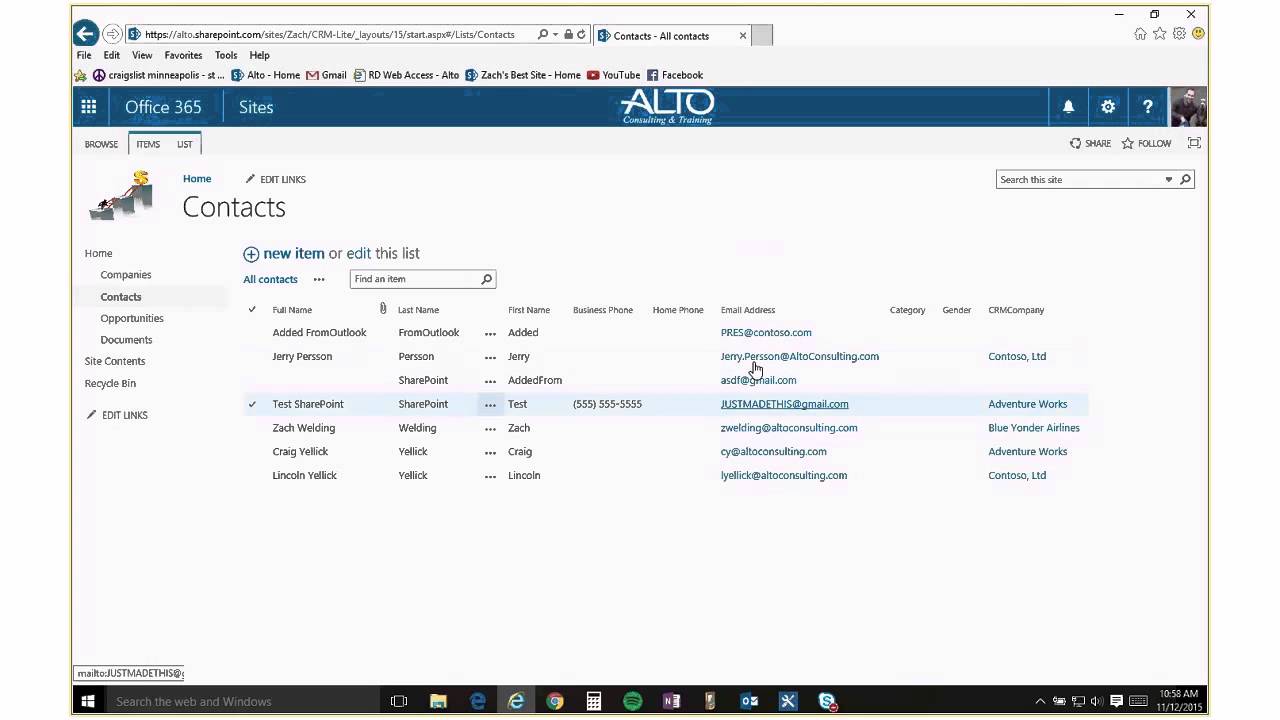 Alto Consulting - SharePoint CRM Lite - YouTube
