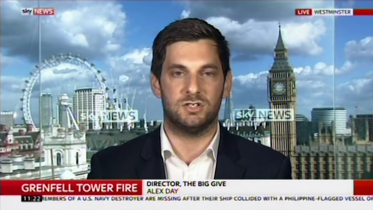 Sky News interview with Alex Day 16/06/17: the Big Give's Grenfell ...