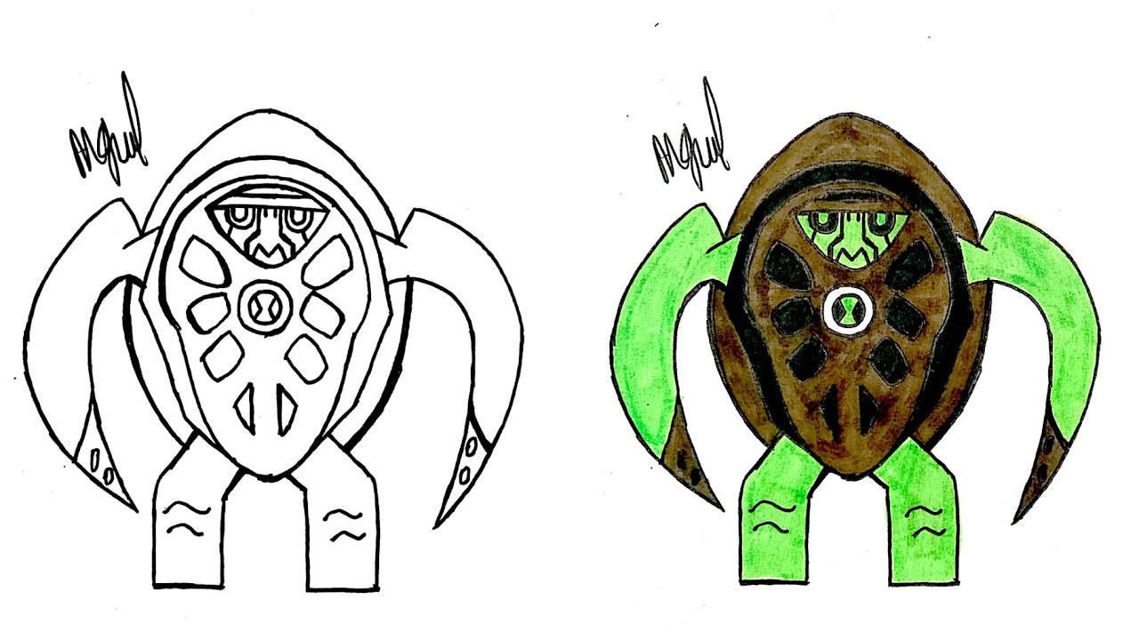 HOW TO DRAW TERRASPIN FROM BEN 10 - YouTube