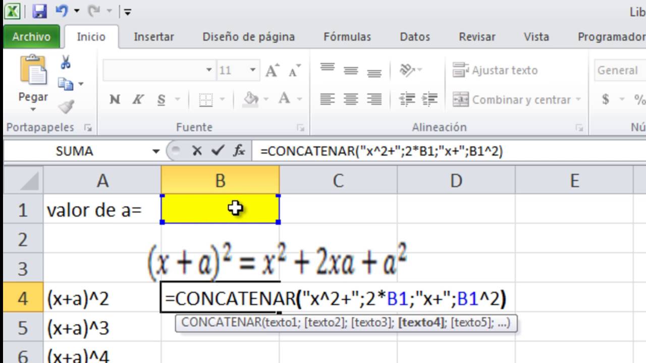 TRIANGULO DE PASCAL EN EXCEL - YouTube