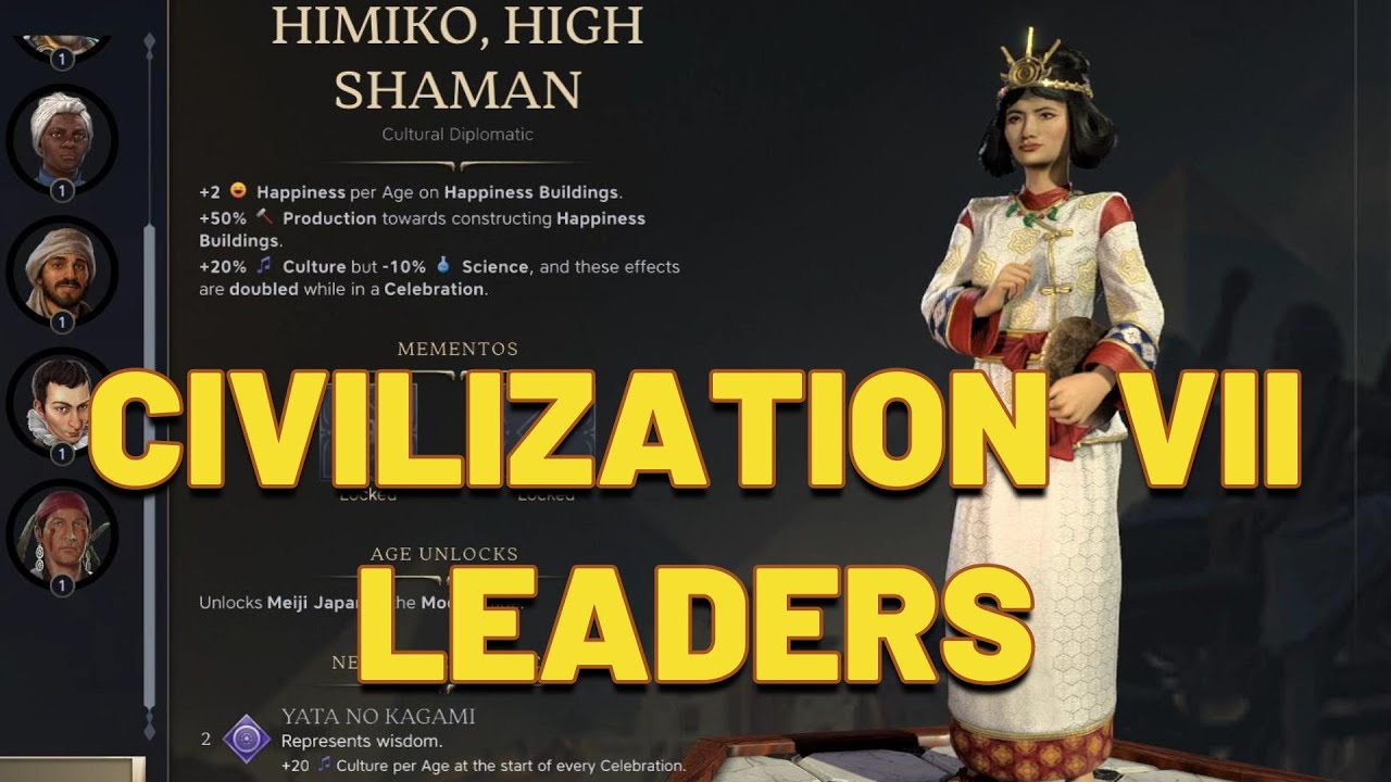 All Leaders in Sid Meier’s Civilization VII - YouTube