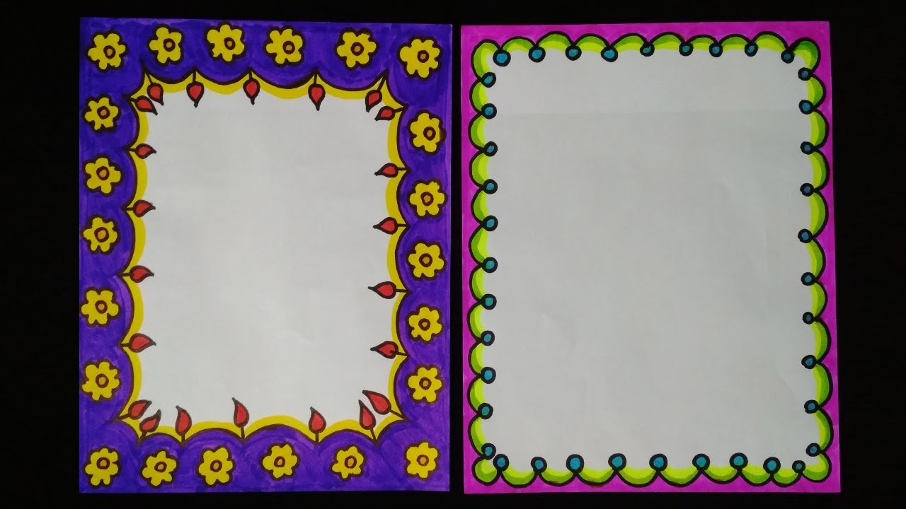 7th Amazing and attractive Border design on paper || Borders for ...