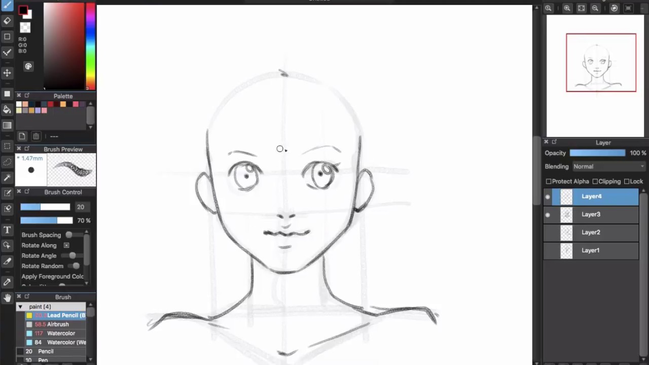 [How I Draw] How to Draw Face Front and Side view - YouTube