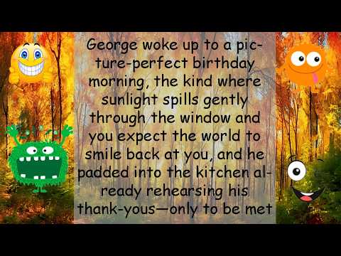 Funny Joke George woke up to a picture perfect birthday morning, the kind where sunlight spills