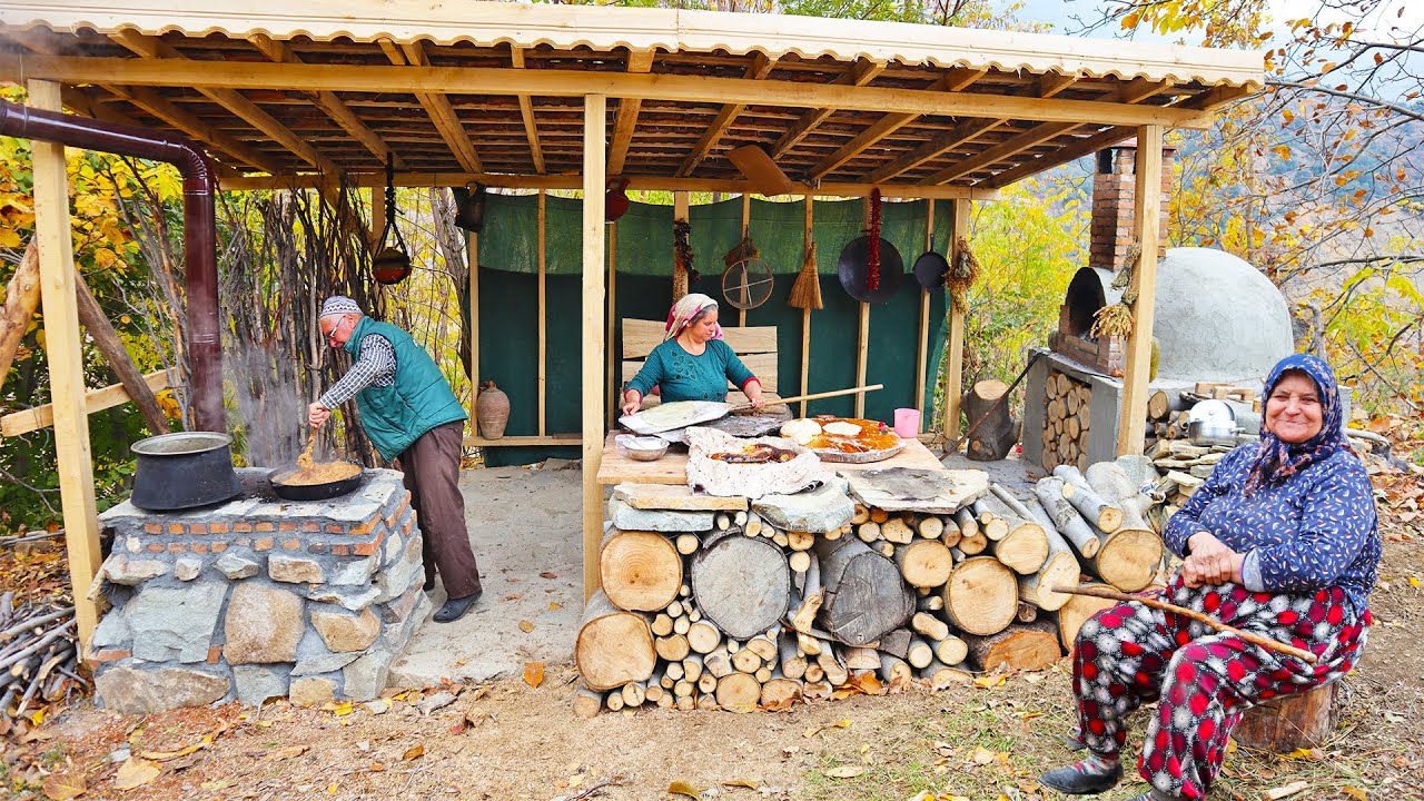 Mix of Traditional Village Bread Cooking | Rural life in Turkey ...