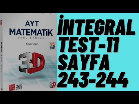 3D AYT MATEMATİK ÇÖZÜMLERİ BÖLÜM-11 TEST-11(İNTEGRAL