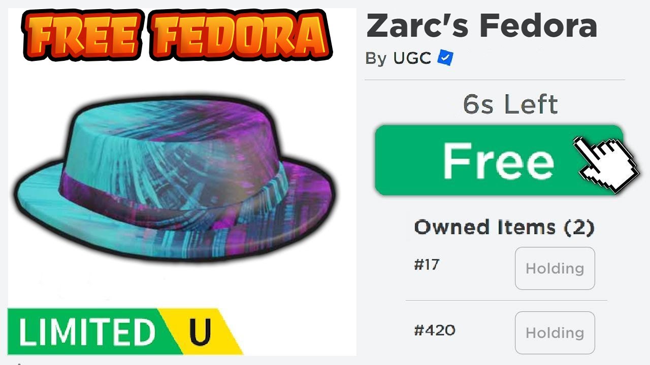 How to get My FREE UGC LIMITED Zarc's Fedora in Roblox! (All Steps ...