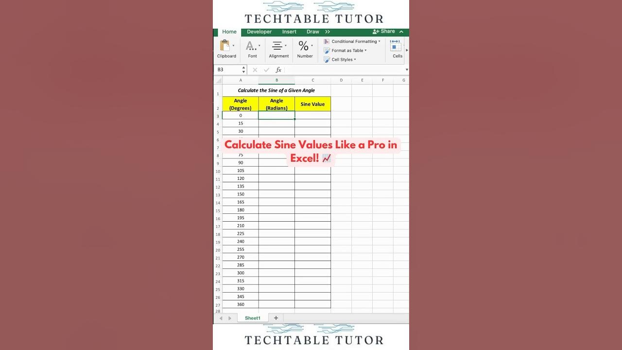 Excel Essentials: How to Use the SIN Function! #excel #excelshorts - YouTube