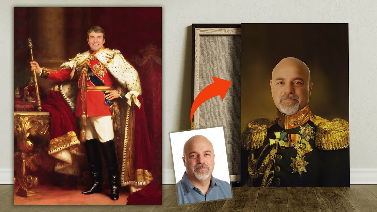 Custom King Royal Portraits in Oil painting Style | Geetez - YouTube