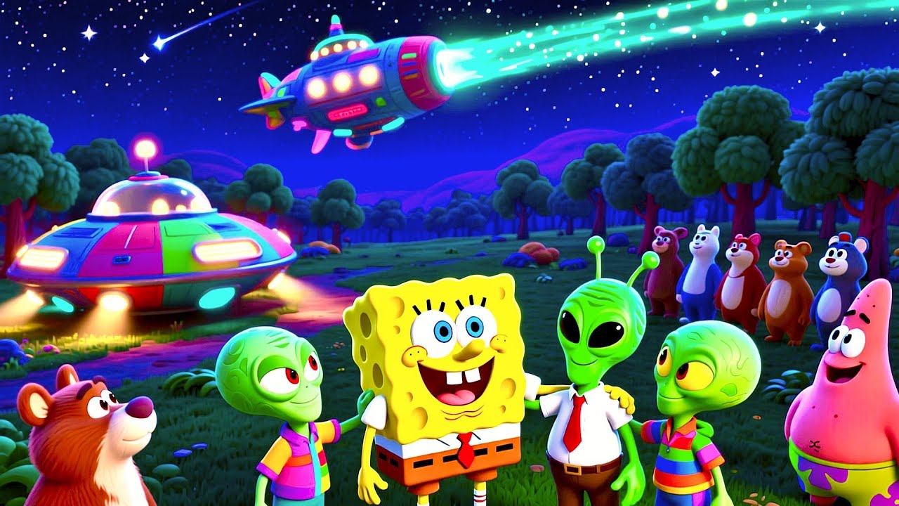 3 SpongeBob stories with jungle animals and aliens،#storytime # ...