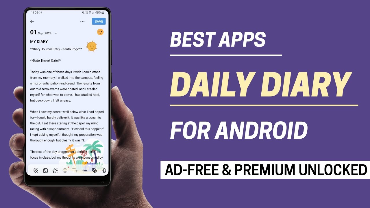 Best Free Daily Diary Journal App for Android - YouTube