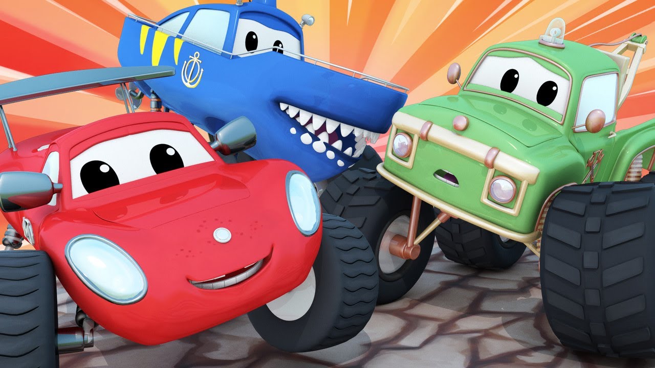 Monster trucks for children - Moe gets carried away! - Monster Town ...