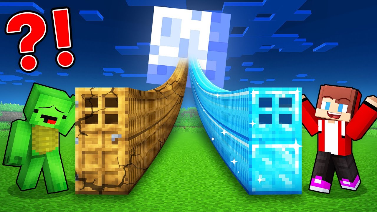 JJ and Mikey: POOR vs RICH Longest Door to Moon Battle in Minecraft - Maizen - YouTube
