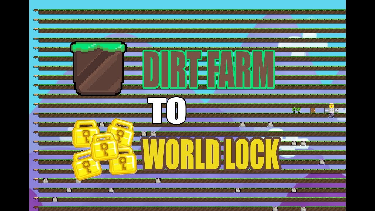 How to earn World Lock in Growtopia? | Dirt Farm to World Lock | Easy ...