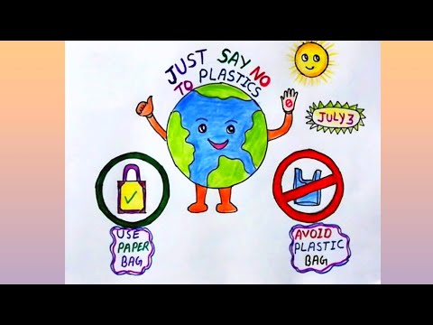 International Plastic bag free day drawing /Poster on plastic free day ...