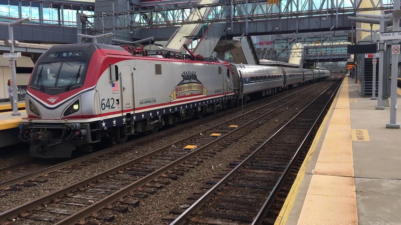 Amtrak 96 with special Vet unit to Boston mass - YouTube