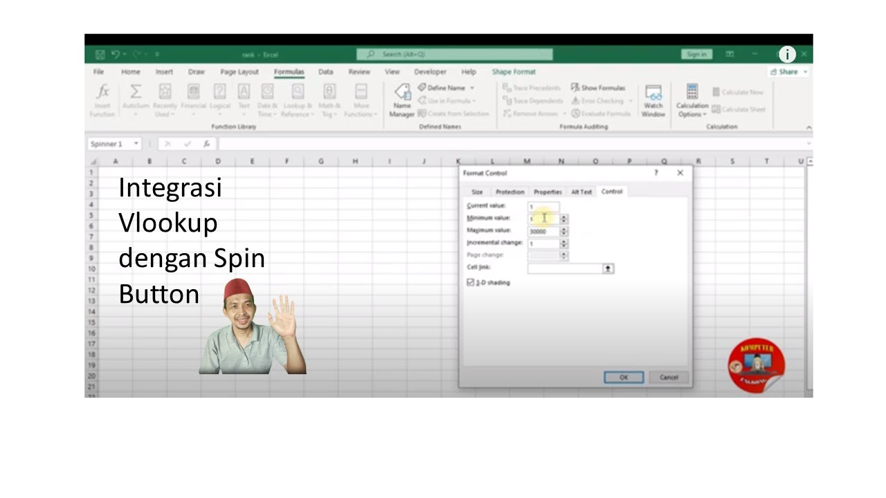 Integrasi Vlookup dengan Spin Button Pada Excel - YouTube