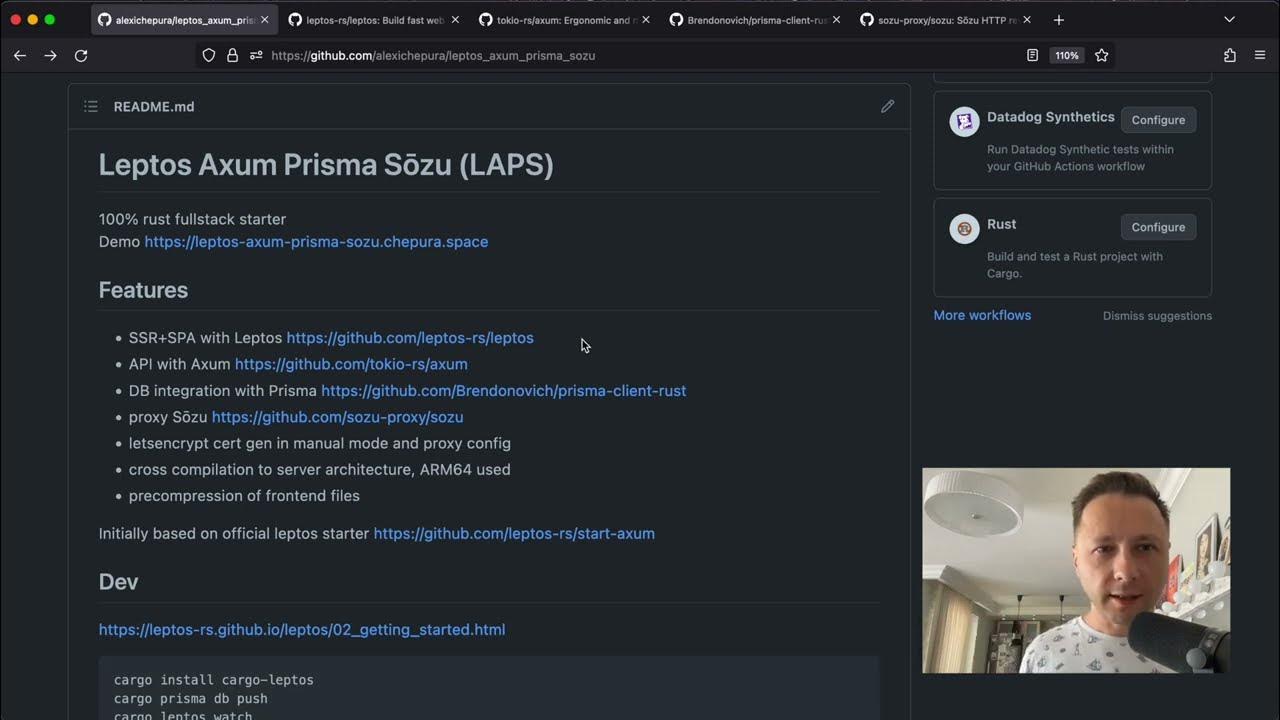 Leptos Axum Prisma Sōzu Fullstack Webdev With Rust Youtube