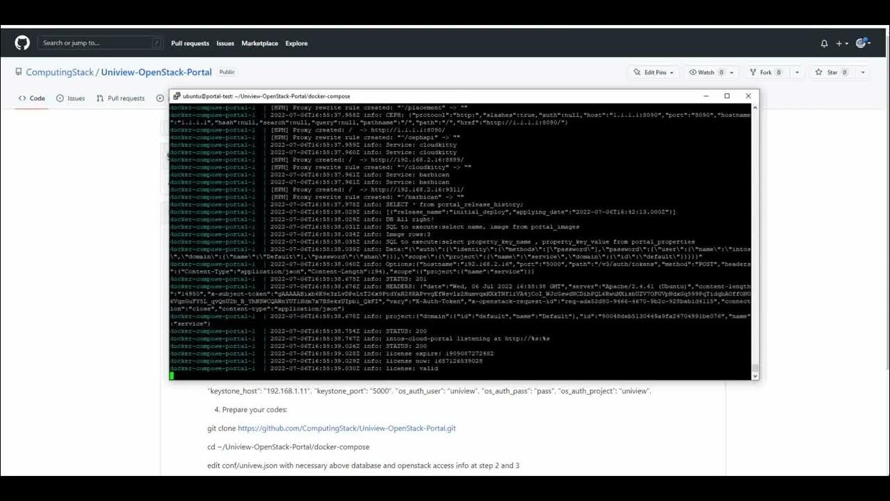 ComputingStack Uniview OpenStack Portal install with docker compose - YouTube