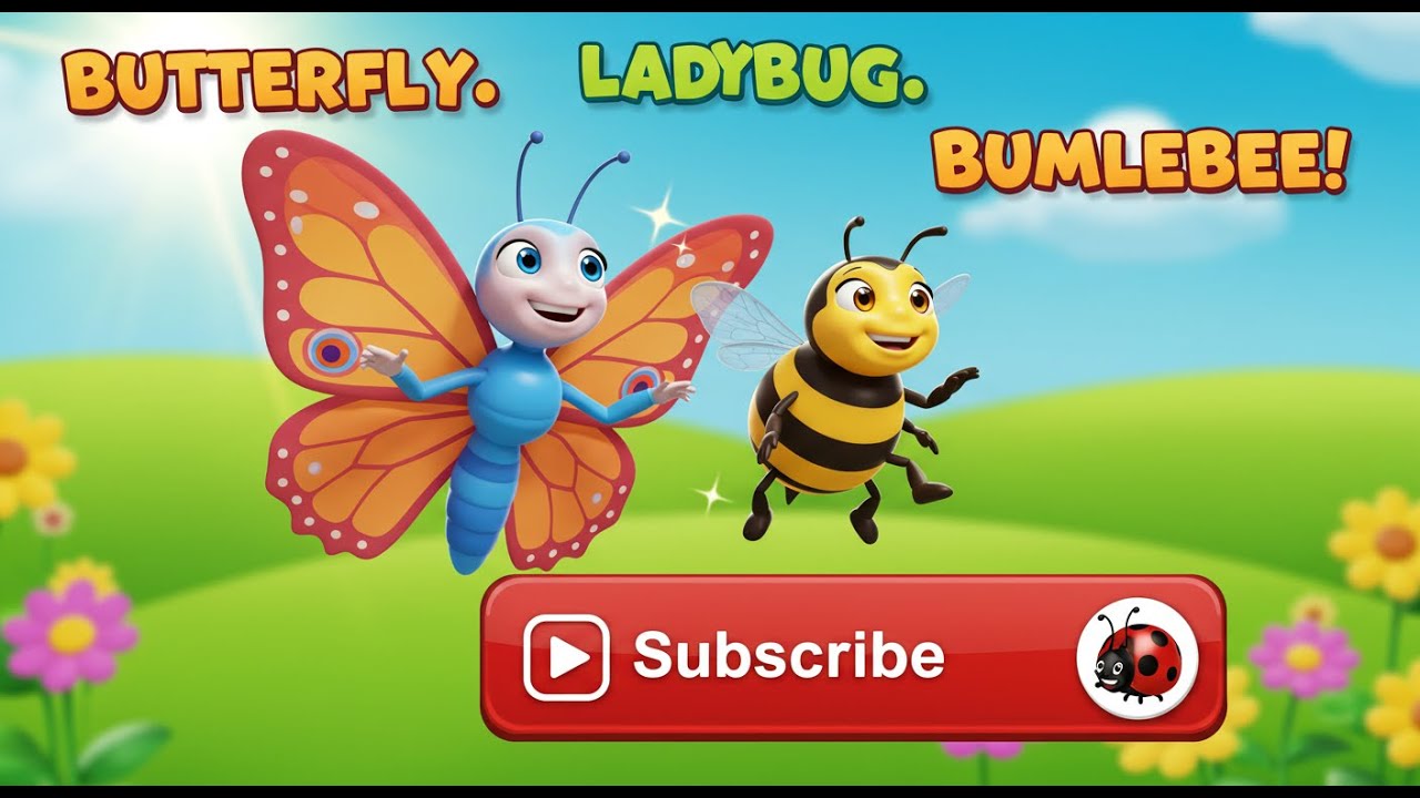 "Butterfly, Ladybug, Bumblebee 🐞🦋🐝| Fun favorite Bug Song for Toddlers ...