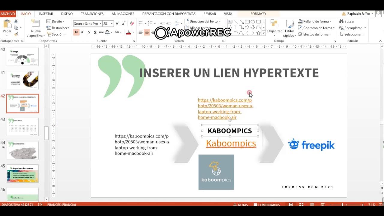 Ajouter un lien hypertexte Powerpoint - YouTube