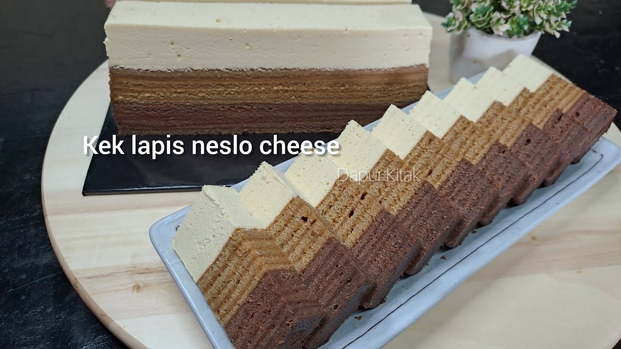 kek lapis neslo cheese // perisa nescafe ,milo ,cheese. - YouTube