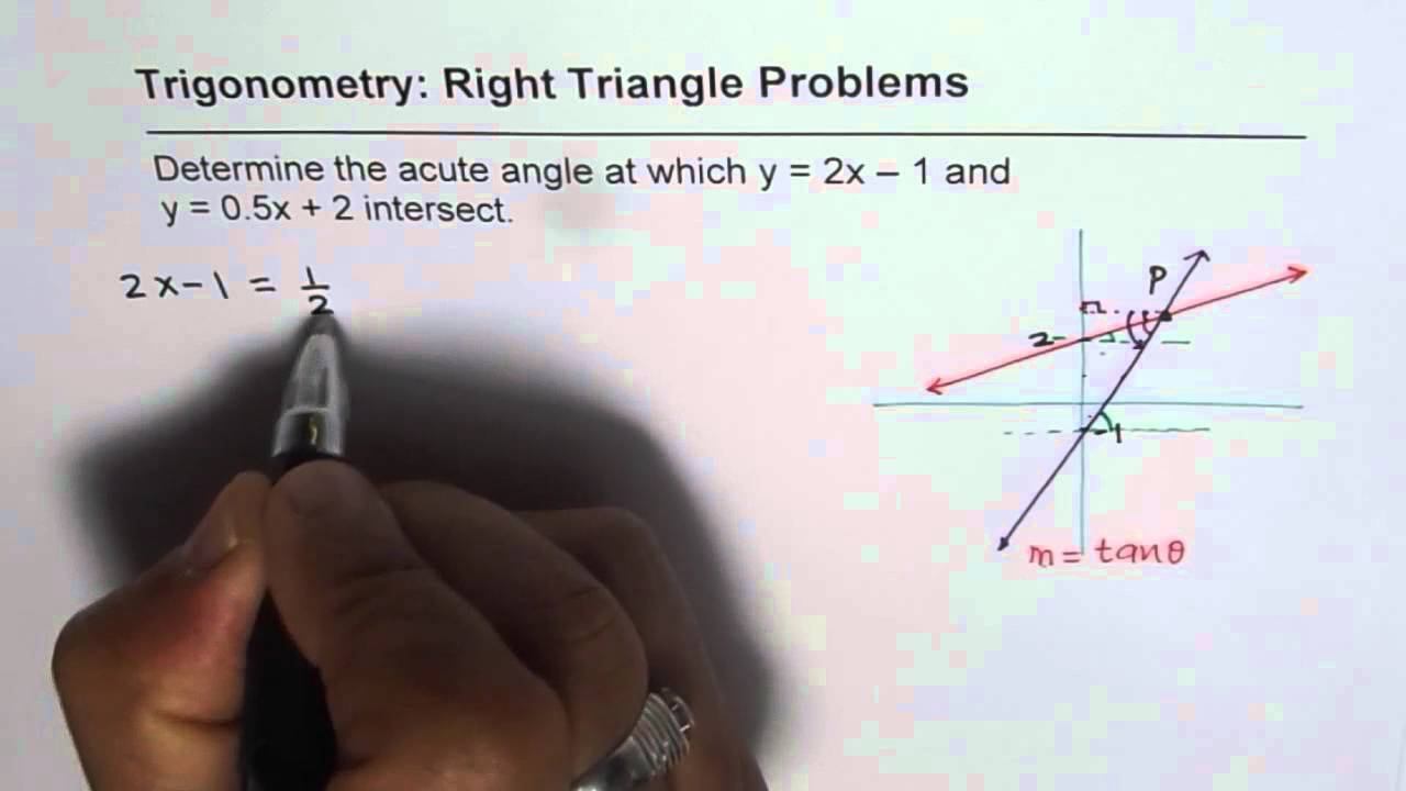 Angle Between Intersecting Lines Application of Right Triangle and ...