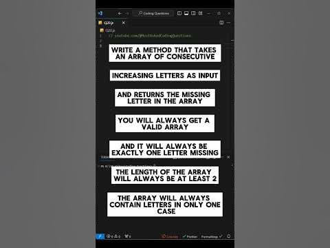 Q20 Find the missing letter with JavaScript #JS #Coding - YouTube