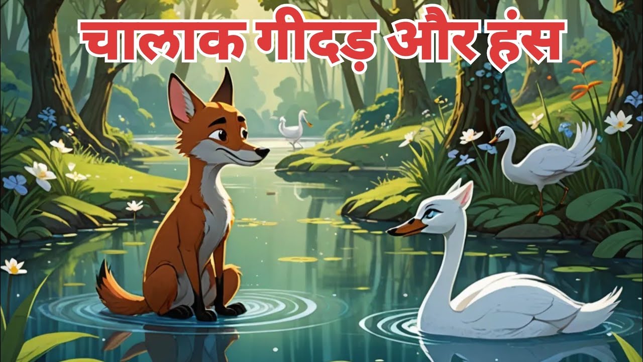 हंस गीदड़ और जंगल में रहने वाले पक्षियों की कहानी|चालाक गीदड़ और हंस ...