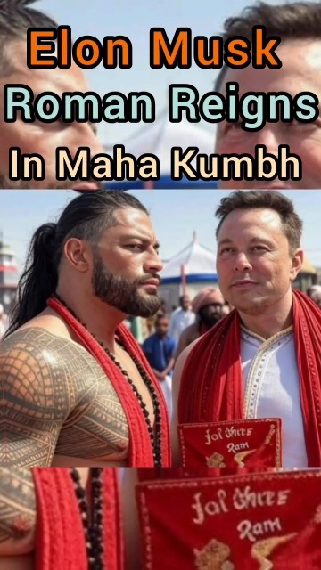 Elon Musk and Roman Reigns in Maha Kumbh - YouTube