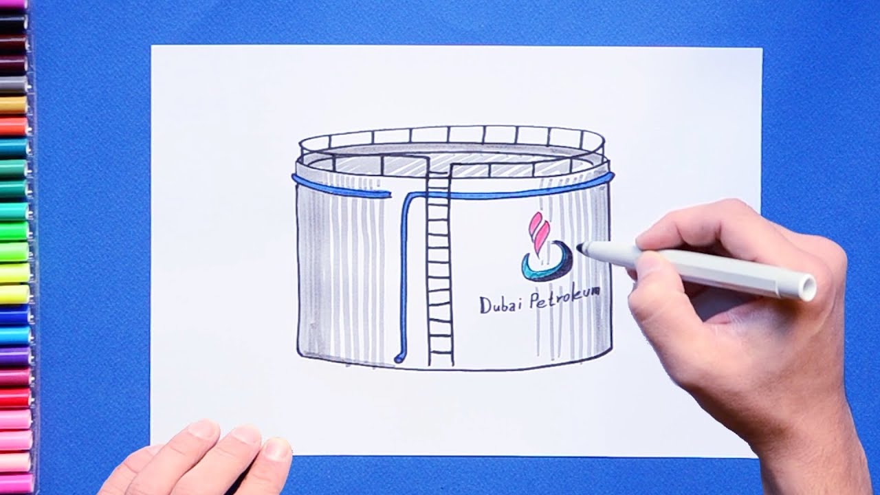 How to draw an Oil Storage Tank - YouTube