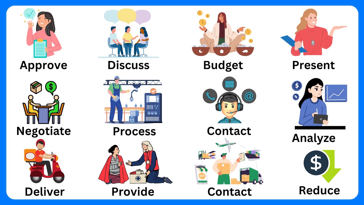 Business Action Verbs: Useful Words for Work (Part 1) - YouTube