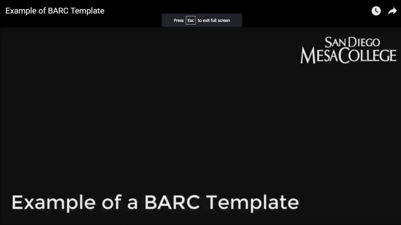 Example of BARC Template - YouTube