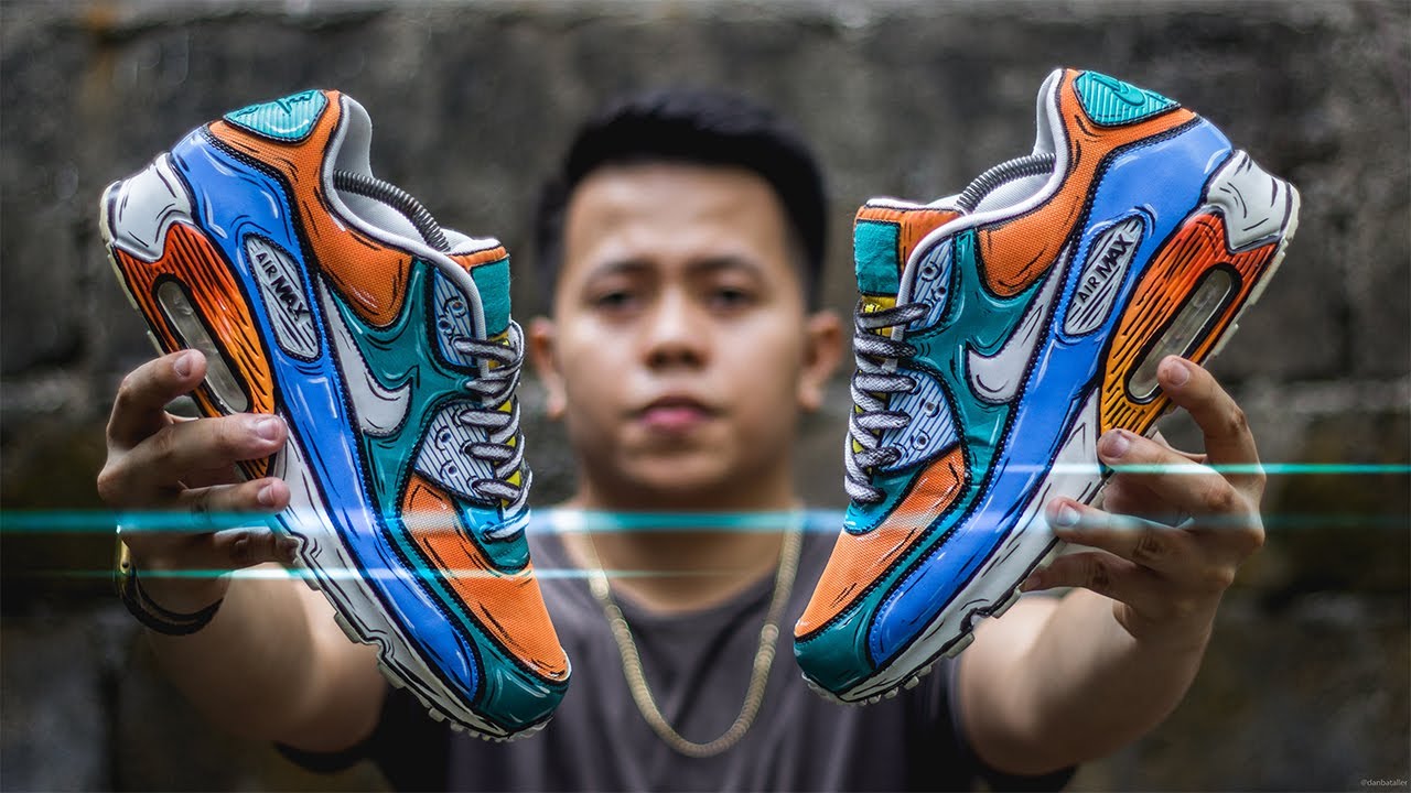 SATISFYING CUSTOM AIRMAX 90 | cartoon style - YouTube