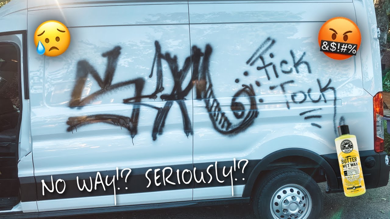 SOMEONE SPRAY PAINTED MY VAN!!! - YouTube