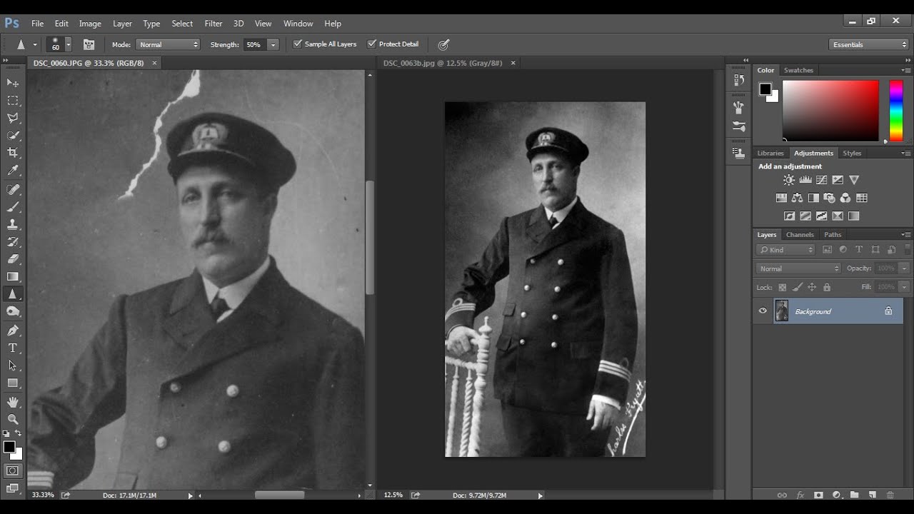 Photoshop tutorial - retouch and restoration (bringing old photos back ...