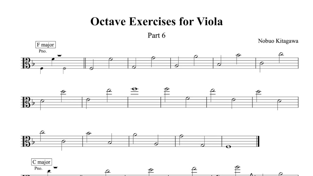 Octave Exercises for Viola—Part 6 ビオラの為のオクターブ練習曲—Part 6 - YouTube