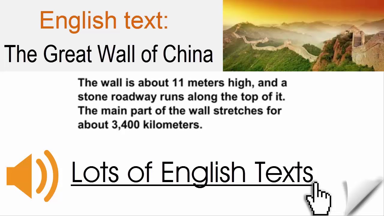 English text - The Great Wall of China | Lots of English Texts with ...