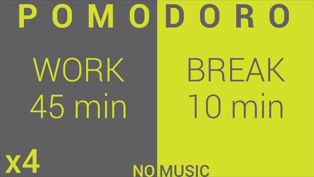 45-Minute Work Timer with 10-Minute Break | Pomodoro Technique - YouTube